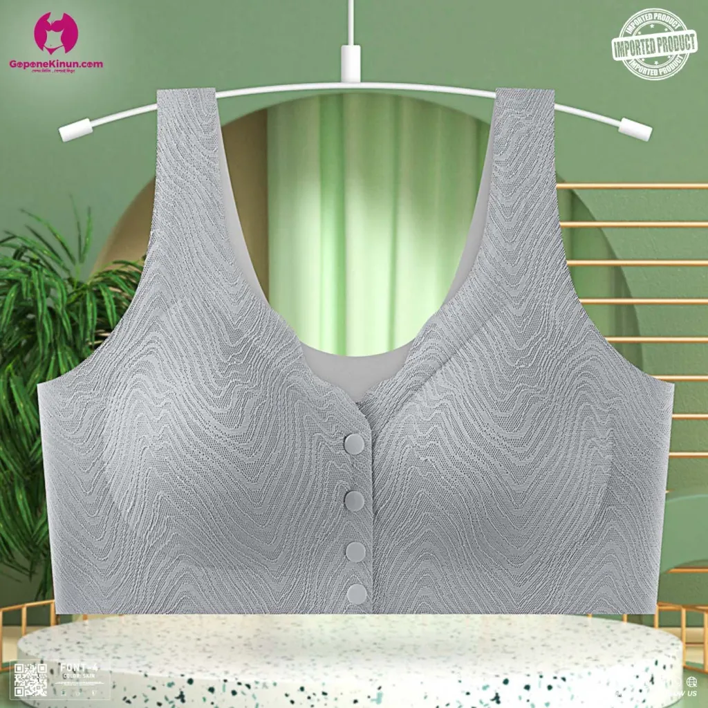 Supper Breathable Front Open Button Ice Mesh Bra | Font